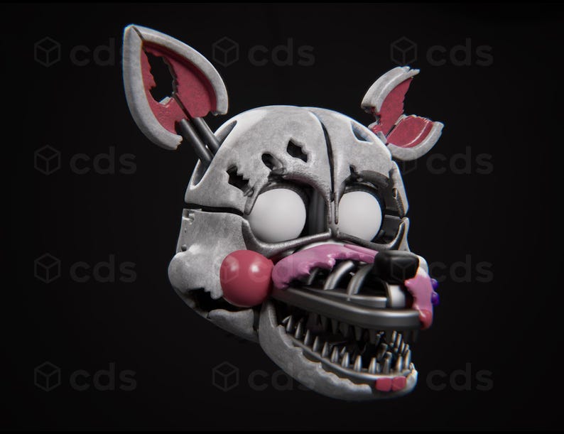 FNAF Lolbit Nightmare Head Printable STL Files 3D Model - Etsy