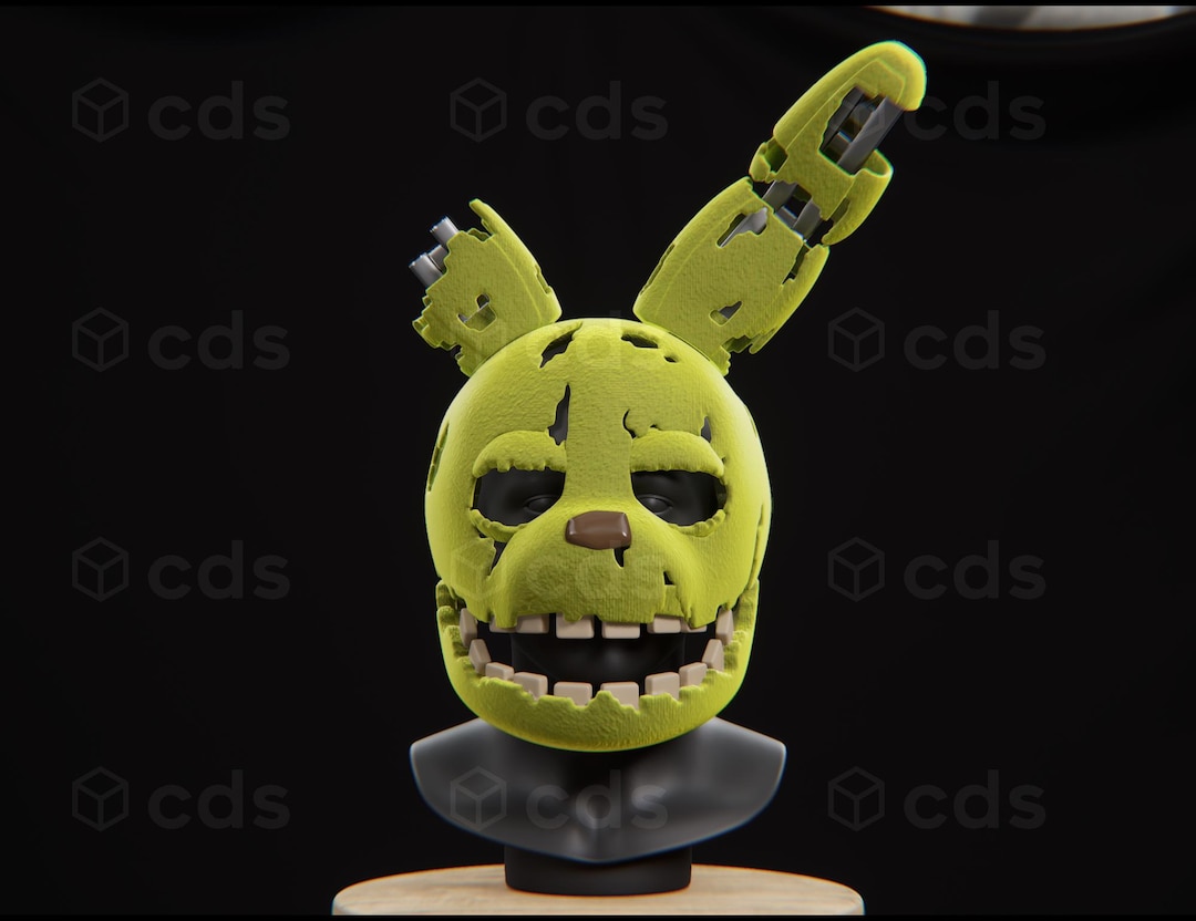 FNAF Springtrap Head Wearable and Printable STL Files 3D Model - Etsy