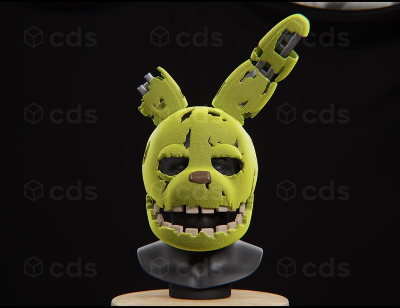 FNAF Springtrap Head Wearable and Printable STL Files 3D Model - Etsy
