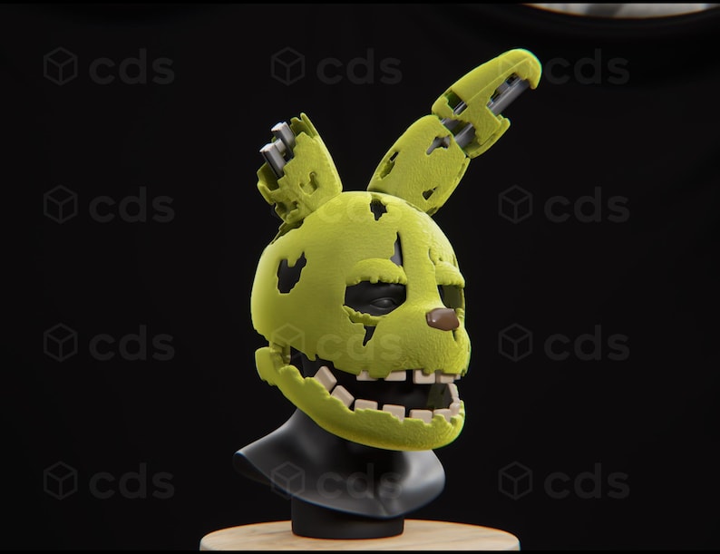 FNAF Springtrap Head Wearable and Printable STL Files 3D Model - Etsy