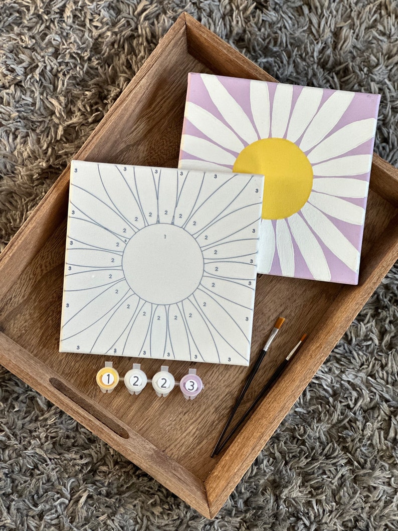 Daisy Paint by Numbers Kit – DIY Flower Painting | Beginner-friendly ...
