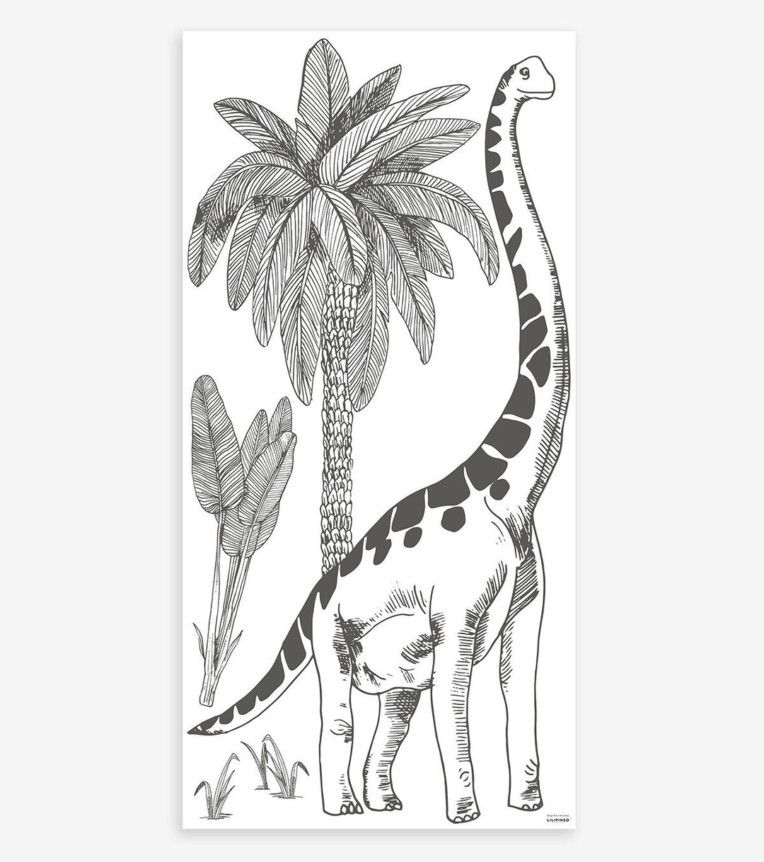 DINOSAURUS Wall Stickers Diplodocus and Palm Tree - Etsy