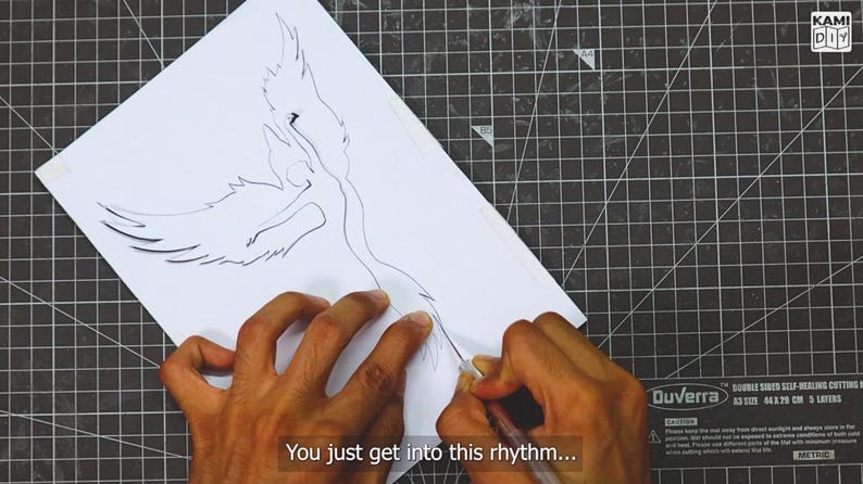 DIY Papercut Art Template: "phoenix" Hand Cutting Pattern (PDF Only) - Etsy