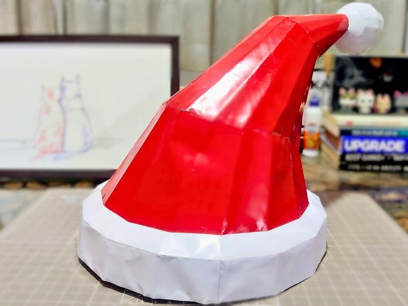 DIY Papercraft Santa Hat Template - Printable Christmas Costume PDF ...