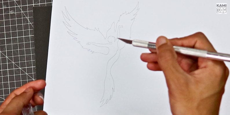 DIY Papercut Art Template: "phoenix" Hand Cutting Pattern (PDF Only) - Etsy