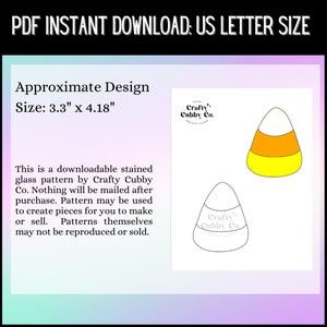 Candy Corn | Halloween and Fall | Stained Glass Pattern | PDF Printable ...