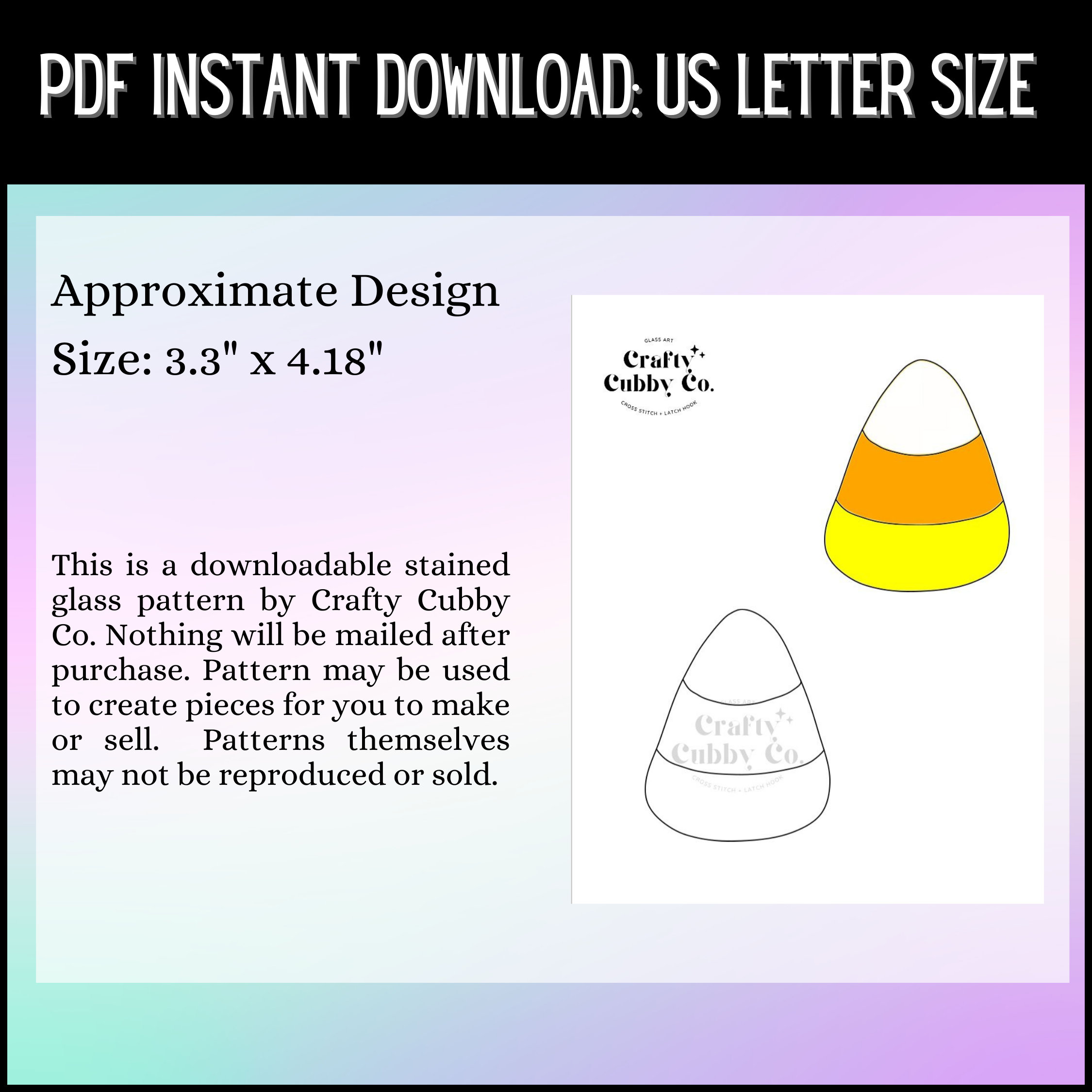 Candy Corn | Halloween and Fall | Stained Glass Pattern | PDF Printable ...
