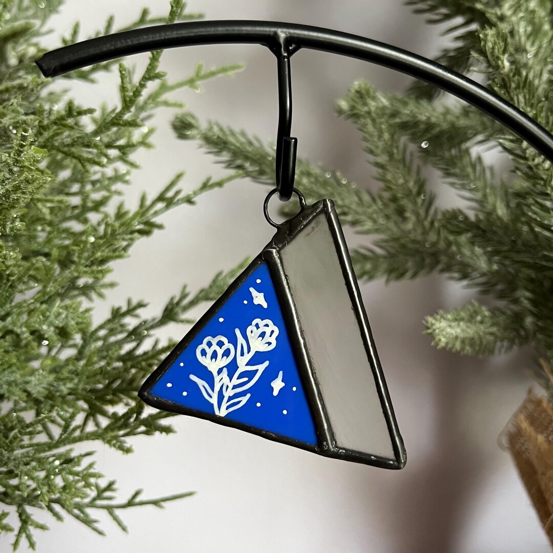 Geometric Triangle Stained Glass Window Hanging – Handcrafted & Hand ...