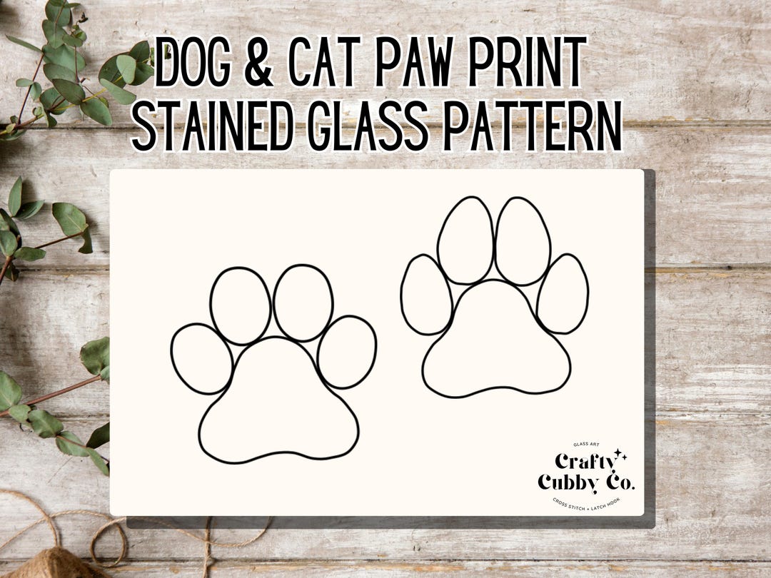 Dog and Cat Paw Print Ornament | Animal Suncatcher | Stained Glass ...