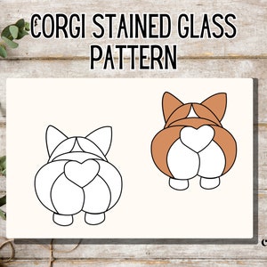 Cute Corgi Dog Ornament | Fluffy Corgi Butt | Stained Glass Pattern ...