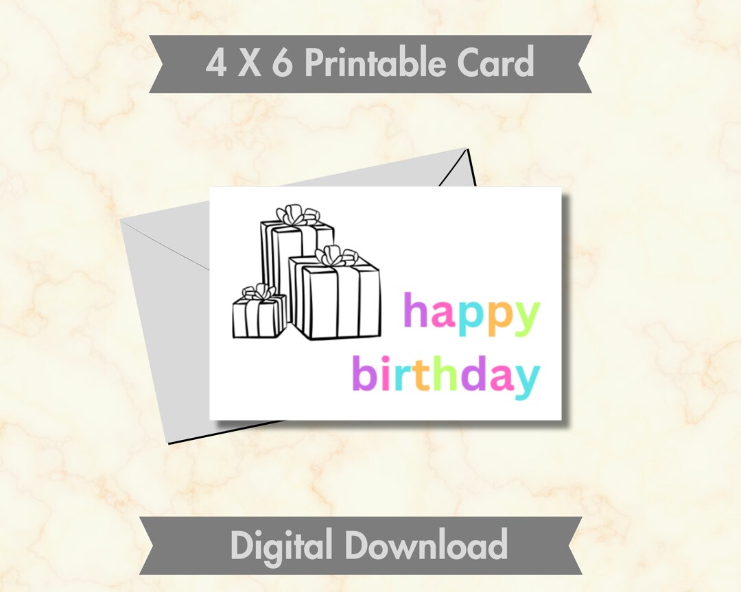 Printable Pastel Happy Birthday Card Pack - Etsy