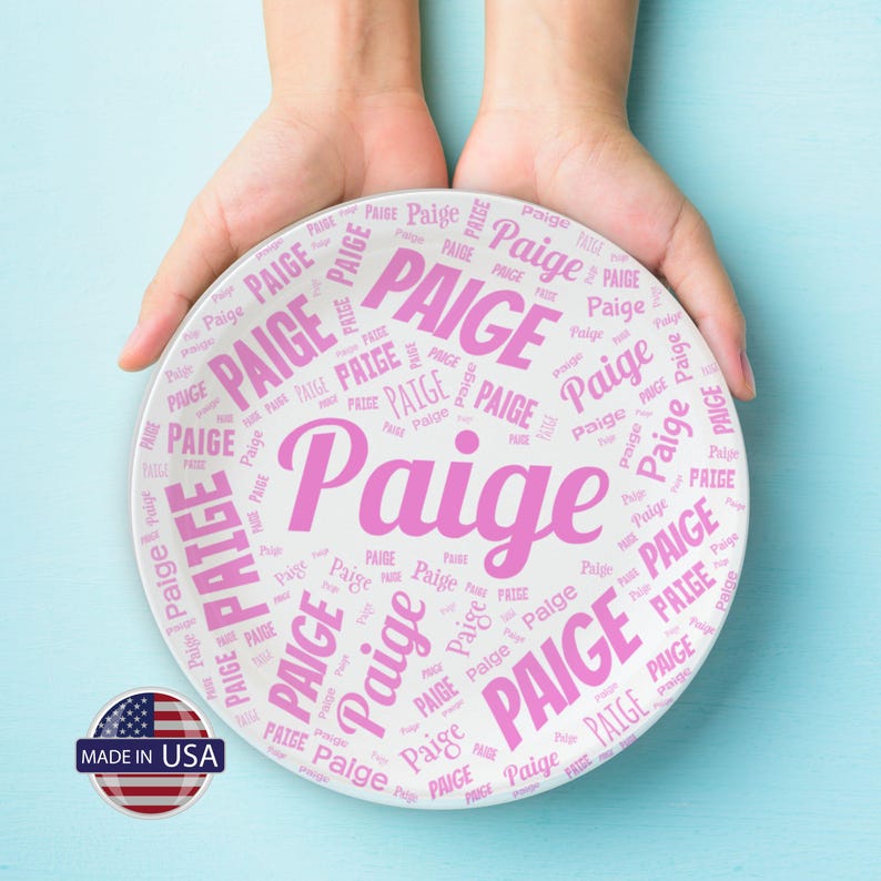 Custom Kids Name Plate, Baby Shower Gift, Outdoor Dinnerware for Girls ...