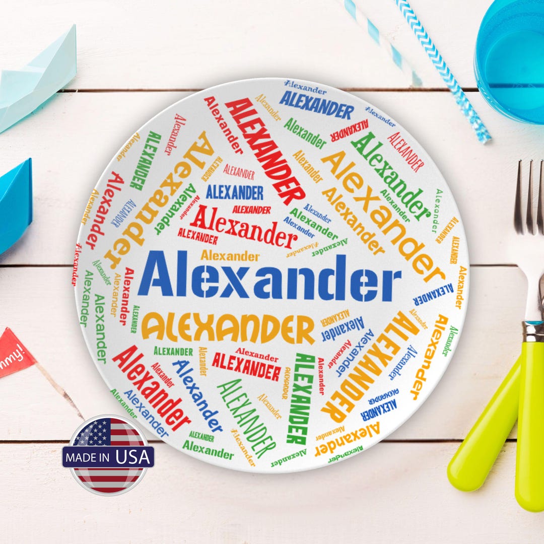 Custom Kids Name Plate, Baby Shower Gift, Outdoor Dinnerware for Girls ...