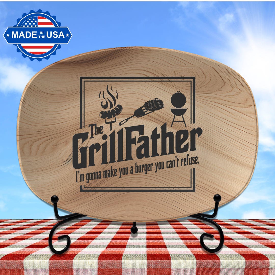 BBQ Platter for Fathers Day, Grillfather Serving Tray, Grill Master ...