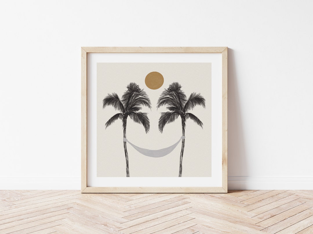 Digital Download, Palm Trees, Illustrations, Palm Tree and Hammock ...