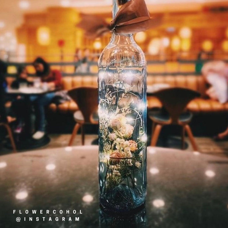 Dried Flower Light up Bottles LED Flower Display - Etsy