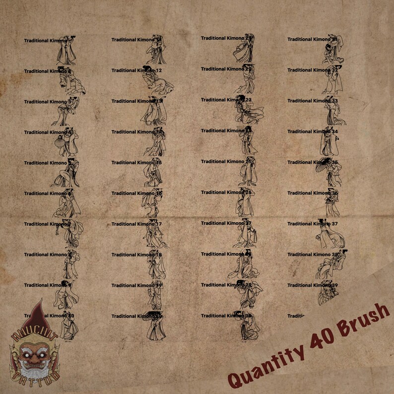 40 Women Traditional Japanese Characters Procreate Stamp Brush - Etsy