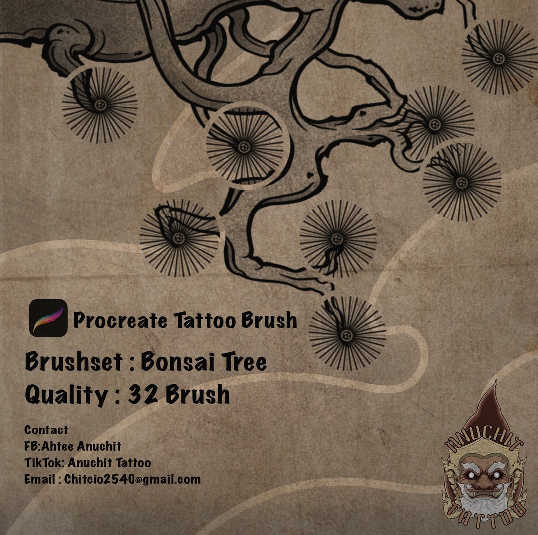 Bonsai Tree Japanese Tattoo Procreate Stamp Brush - Etsy
