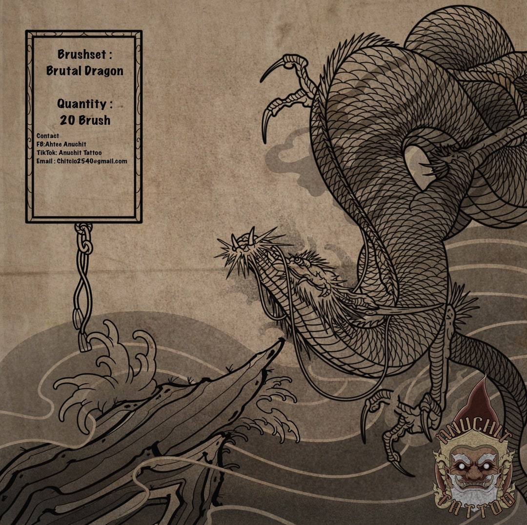 Dragon Irezumi Procreate Brush - Etsy
