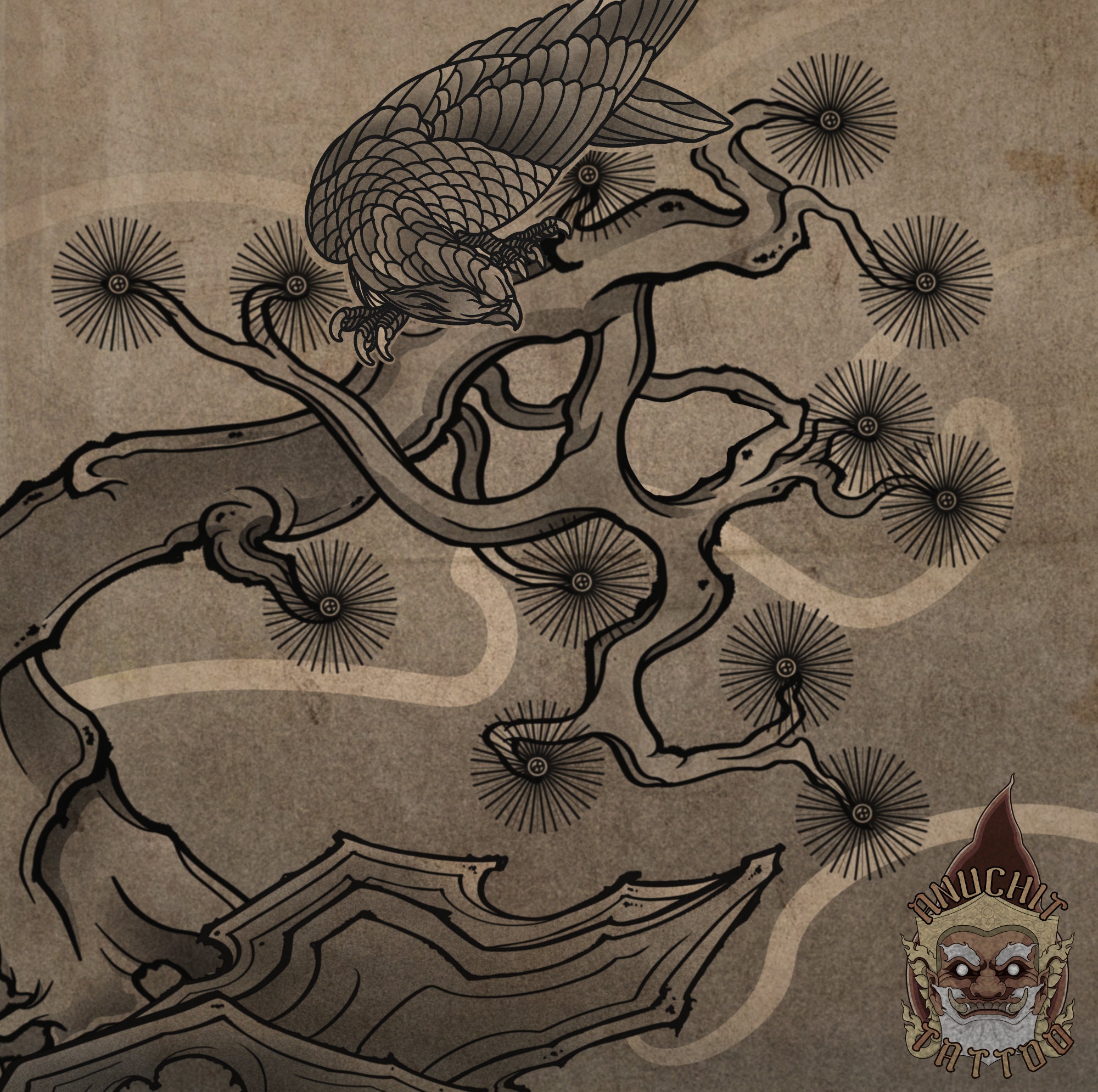 Bonsai Tree Japanese Tattoo Procreate Stamp Brush - Etsy