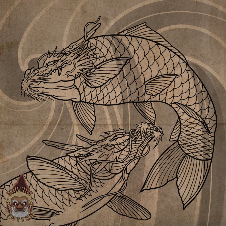 Fish Bundles Japanese Tattoo Procreate Stamp Brush - Etsy