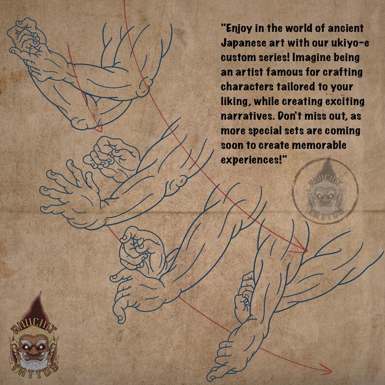 100 Arm Japanese Traditional Procreate Stamp Brush [form Ukiyo-e Custom ...