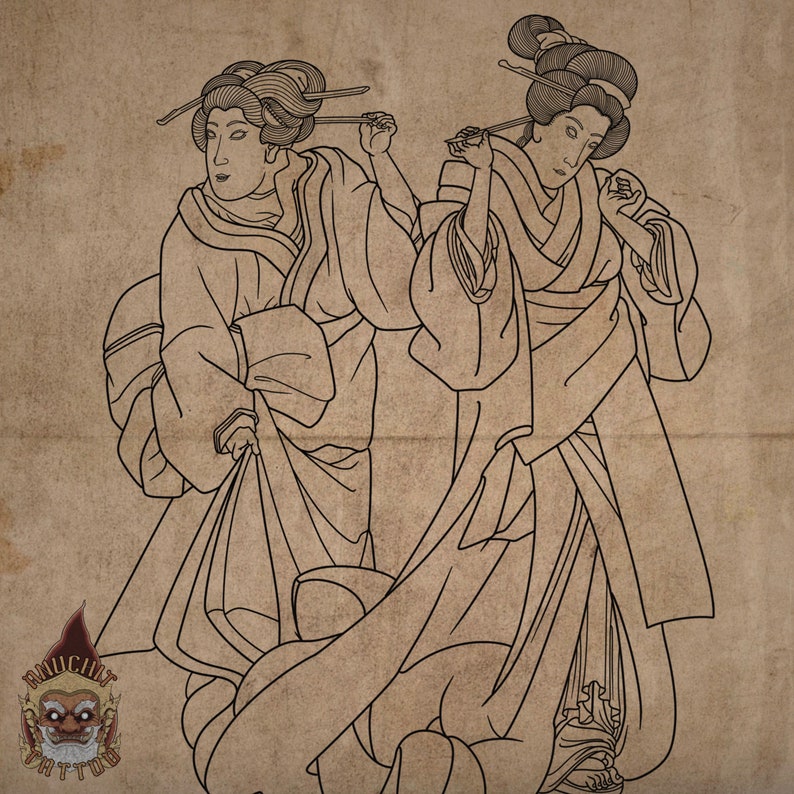 40 Women Traditional Japanese Characters Procreate Stamp Brush - Etsy