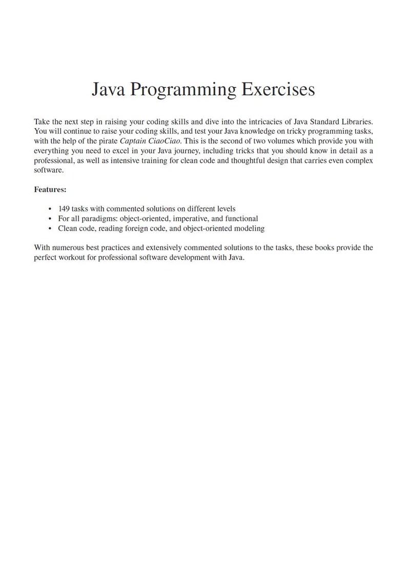 Java Programming Exercises Volume Two: Java Standard Library - Etsy