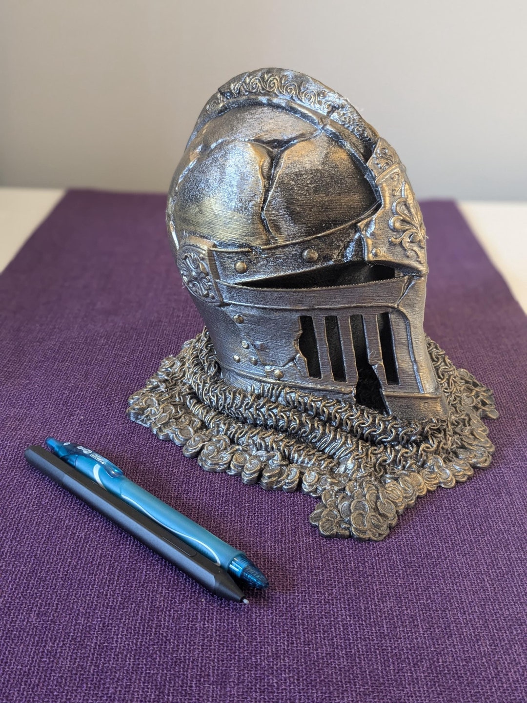 Broken Knight Helmet Hand Painted 3D Printed Helm Fantasy Decoration ...