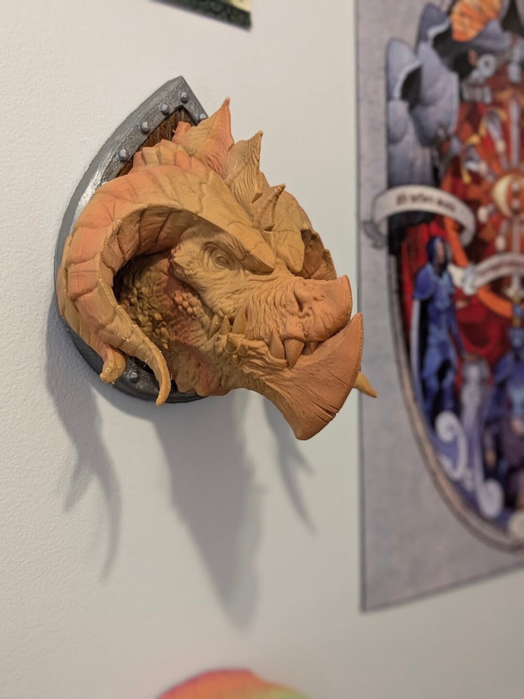 Dragon Wall Trophy Wood Gradient Titan Dragon Head Wall Mounted Decor ...