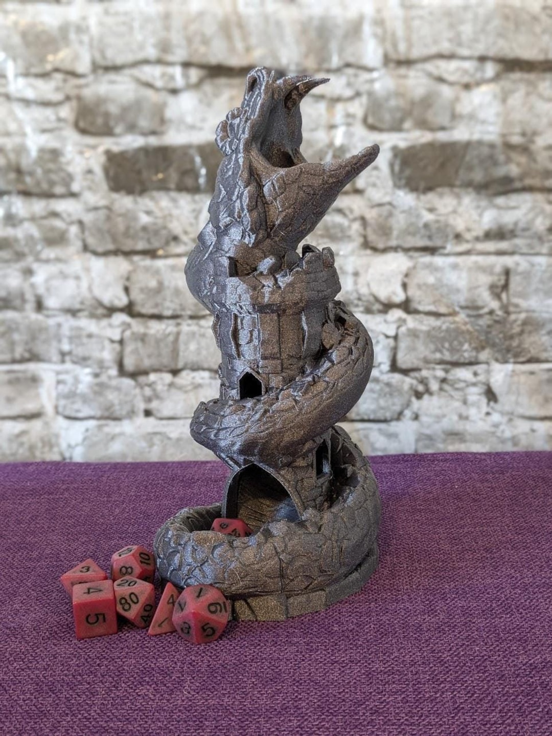 Stone Basilisk Dice Tower Serpent Snake Tower Castle Roller Tabletop ...
