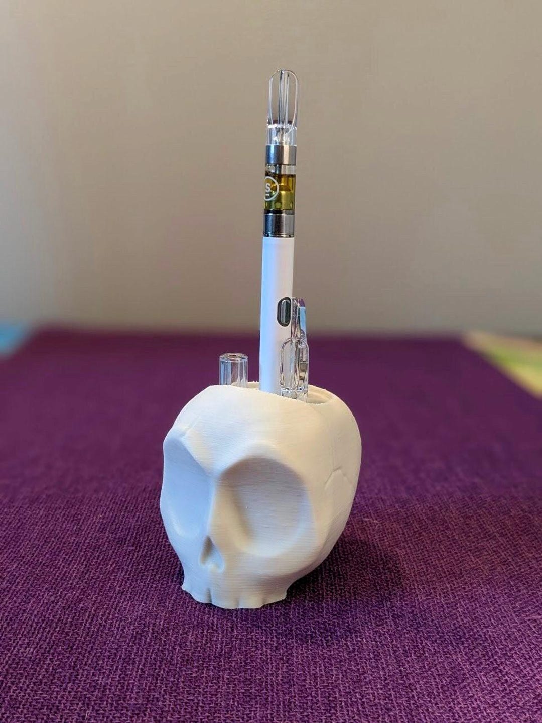Skull 510 Vape Cartridge Holder | Bone White 3D Printed 510 Vape Pen ...