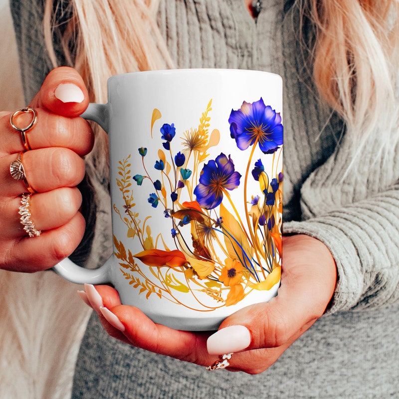 Floral Coffee Mug - Etsy