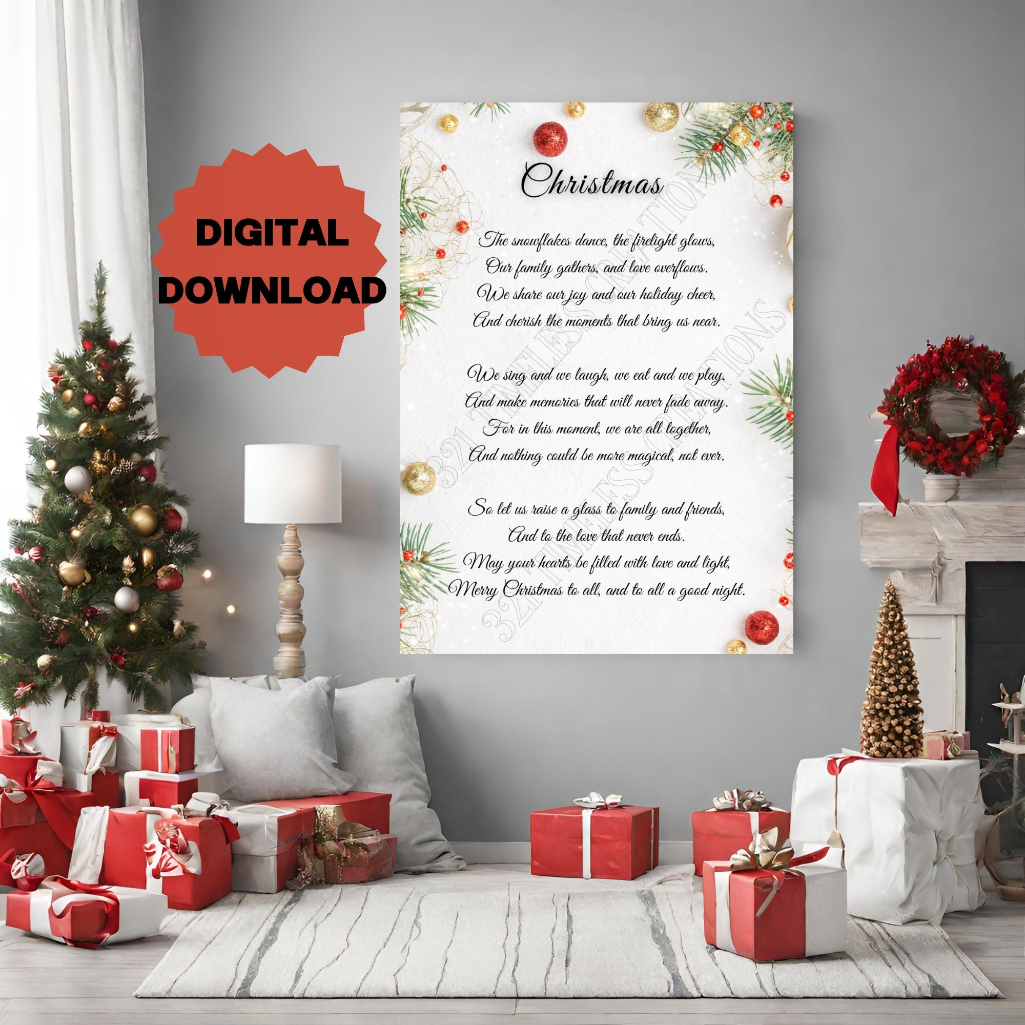 Christmas Poem, Christmas Poem Wall Art, Digital Wall Art, Family ...
