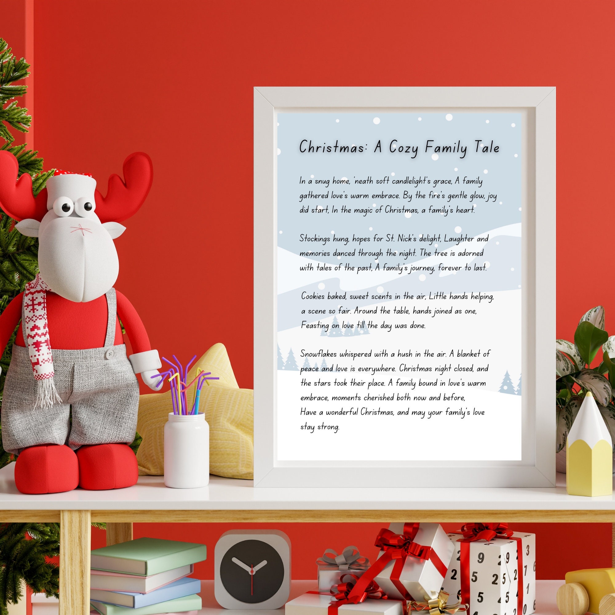 Christmas Poem Wall Art, Digital Wall Art, Family Christmas Poem ...