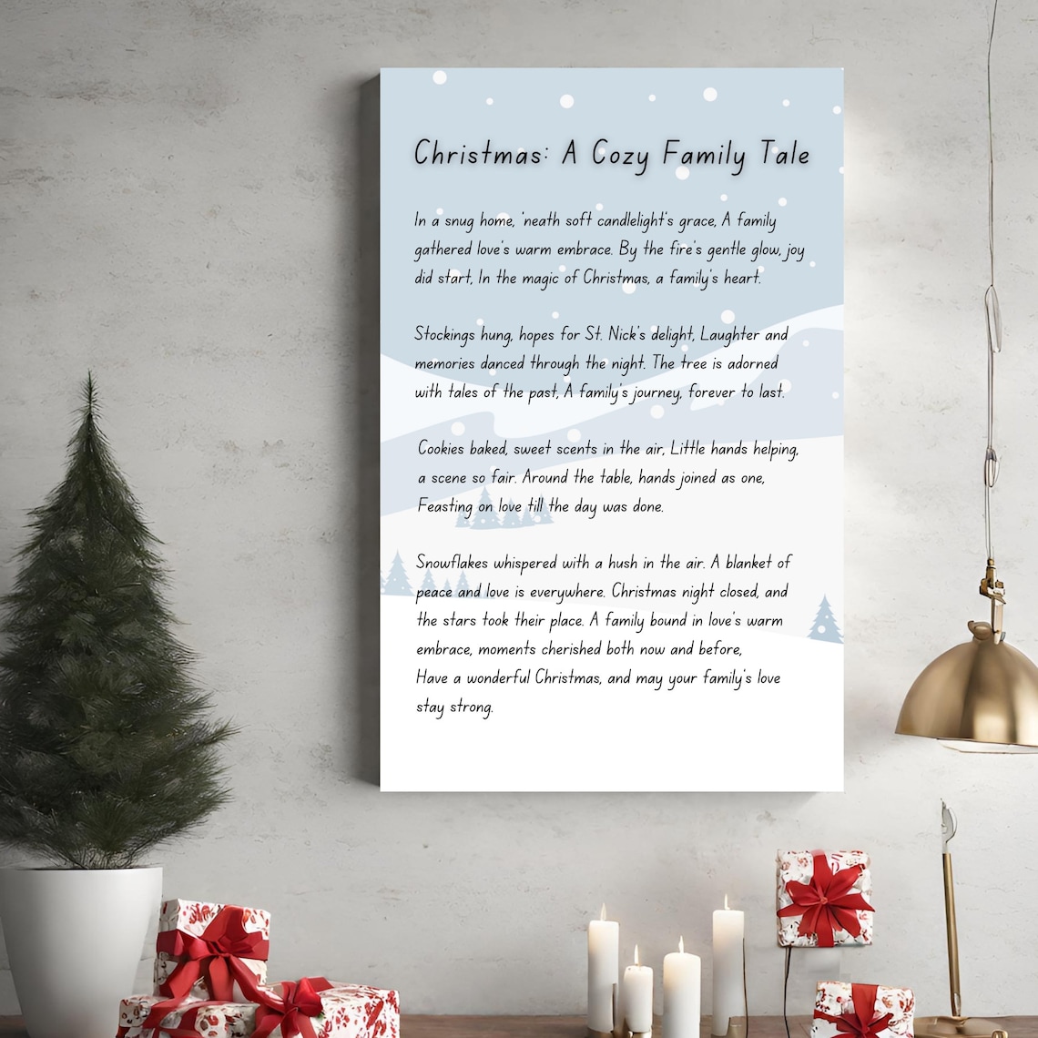 Christmas Poem Wall Art, Digital Wall Art, Family Christmas Poem ...