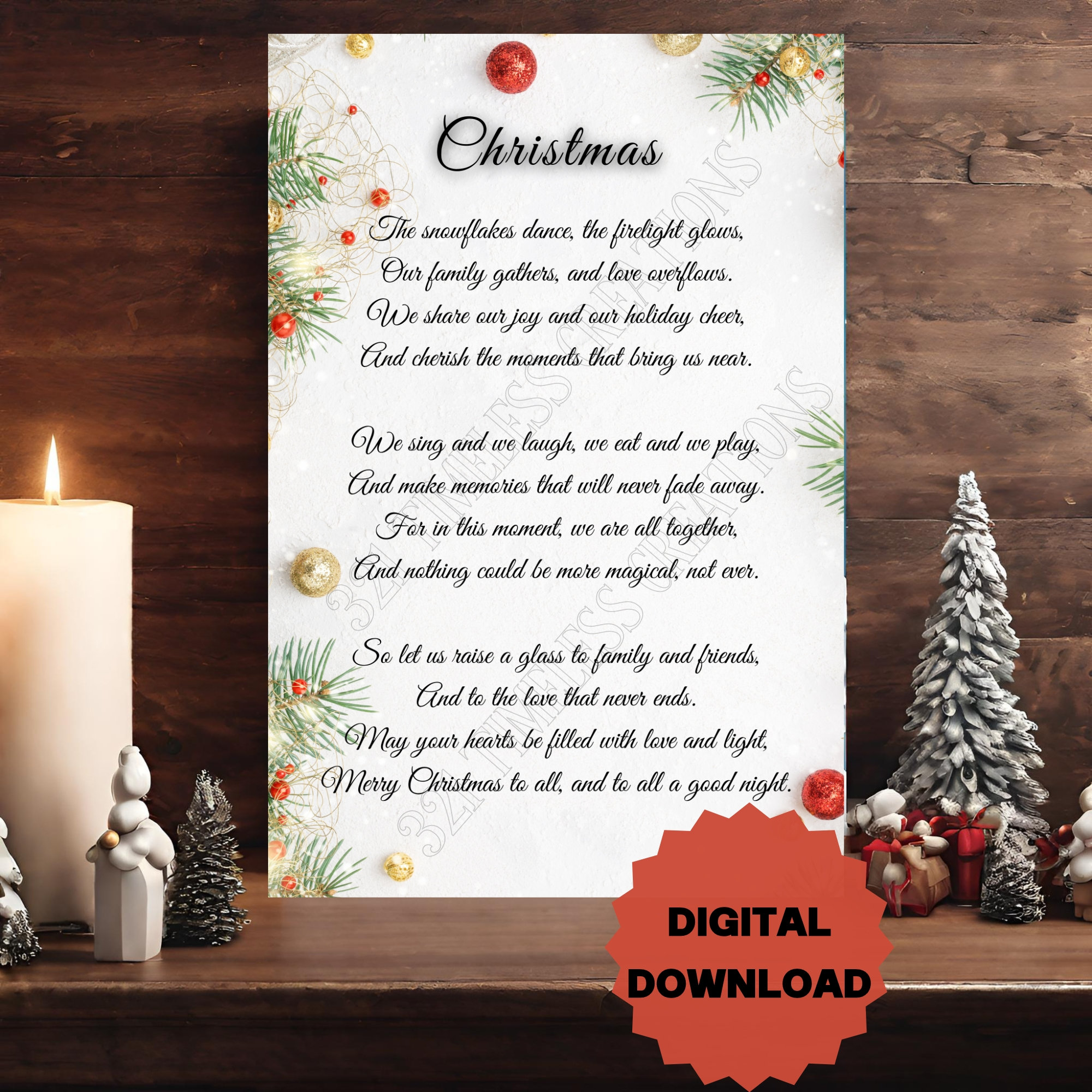 Christmas Poem, Christmas Poem Wall Art, Digital Wall Art, Family ...