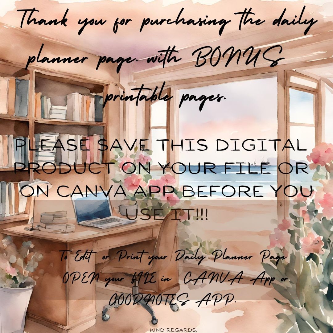 Daily Schedule Digital Planner Page. Digital Planner Page. Digital ...