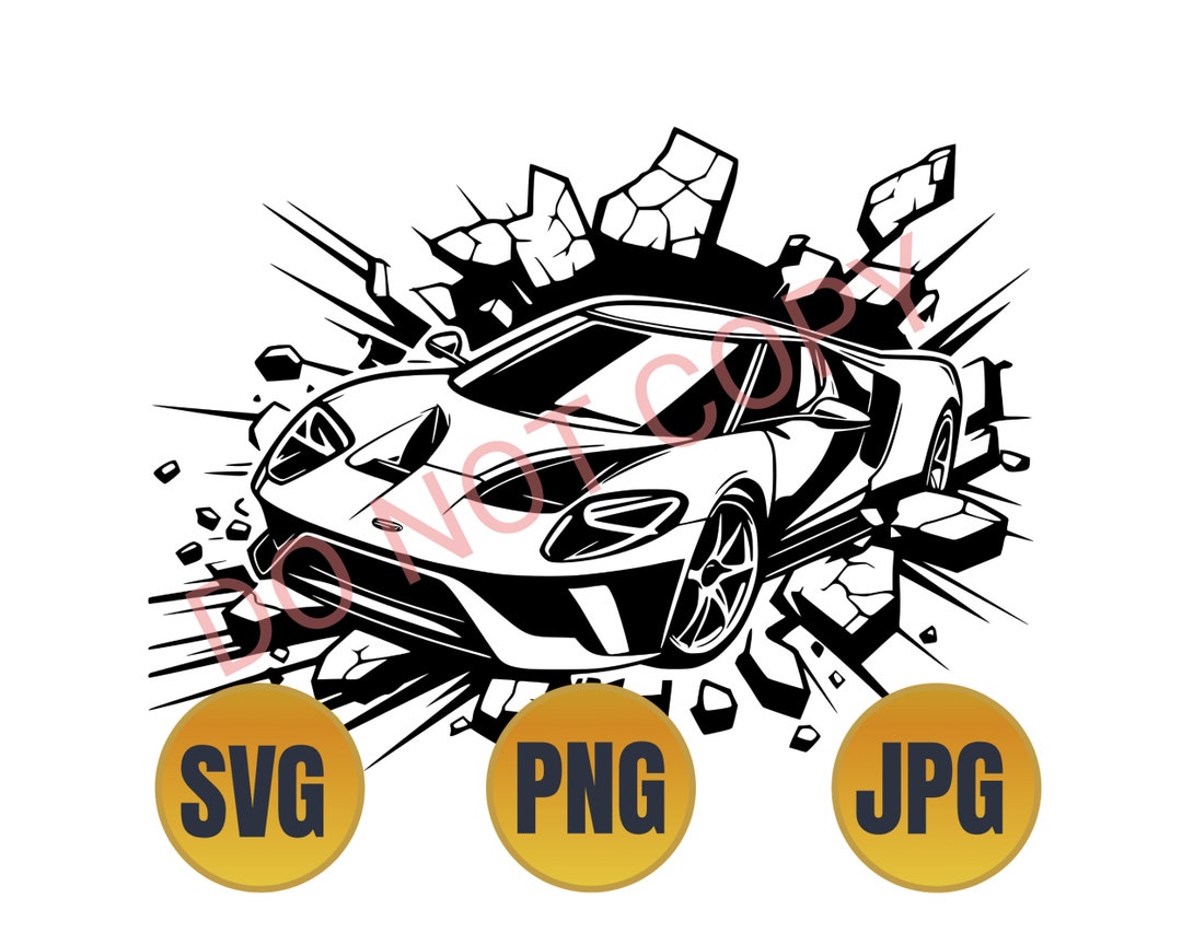 CAR THROUGH WALL Svg T-shirt Wall Art Decal Sticker Vinyl vector File ...