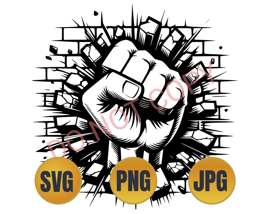 FIST THROUGH WALL Svg T-shirt Wall Art Decal Sticker Vinyl vector File ...