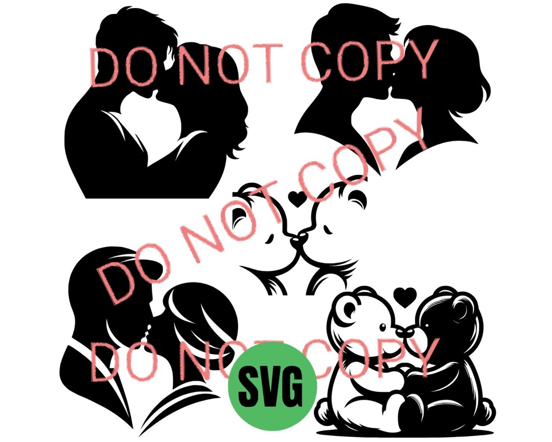 Couple Svg Bundle, Lovers Svg, Wedding Couple Svg, Heart Kiss Svg ...