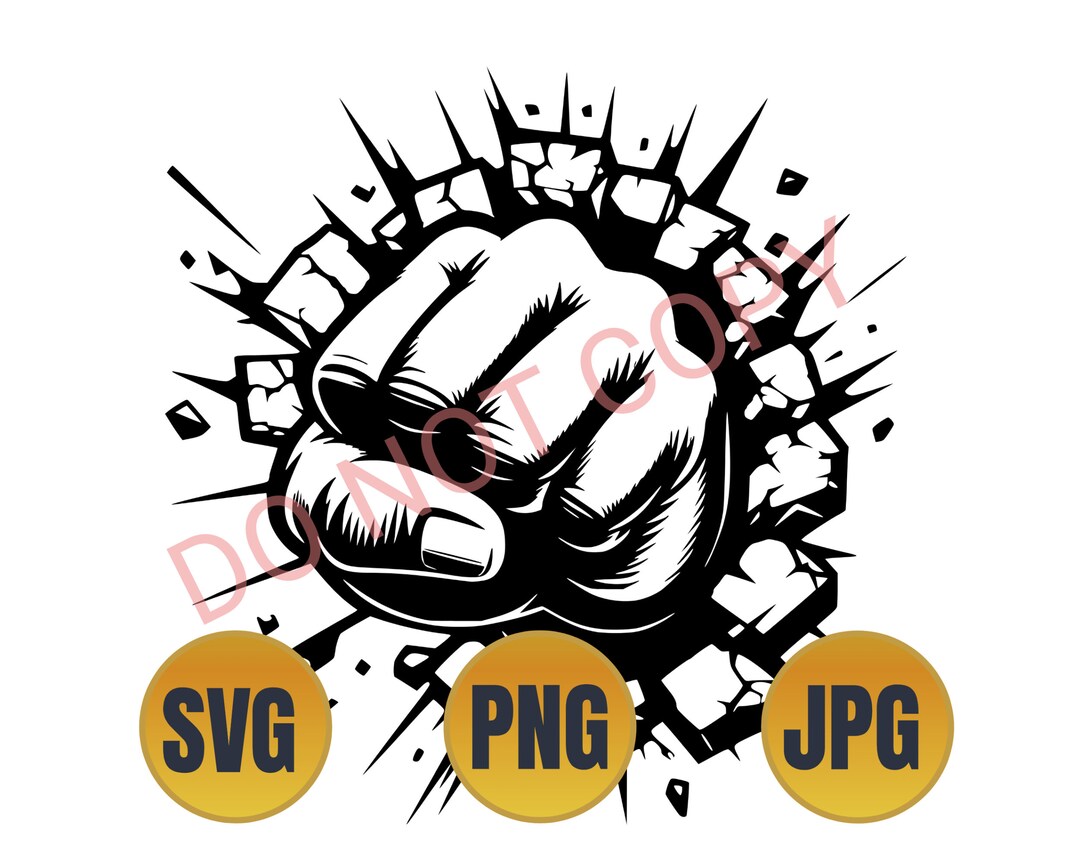 FIST THROUGH WALL Svg T-shirt Wall Art Decal Sticker Vinyl vector File ...