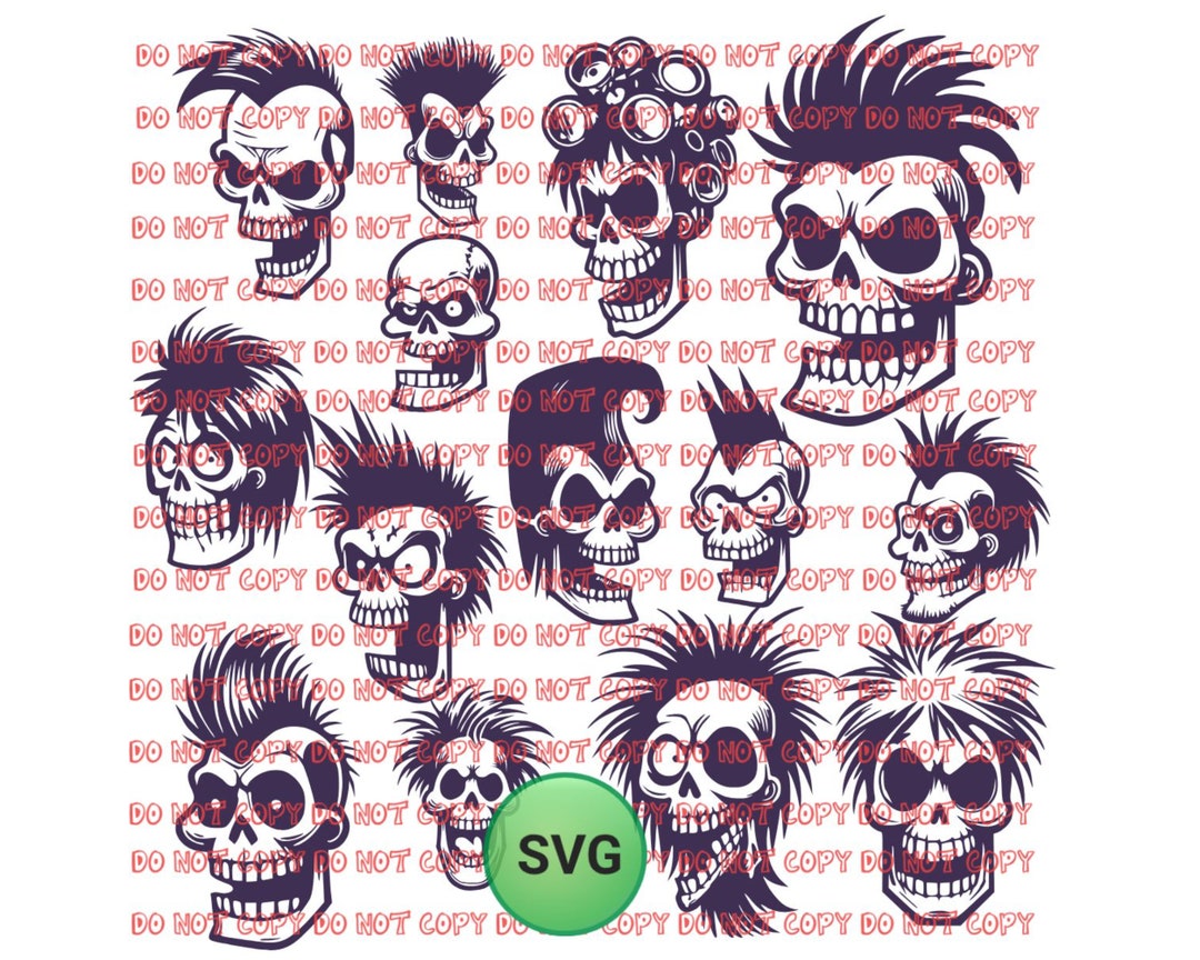 ROCK SKULL COLLECTION Svg T-shirt Wall Art Decal Sticker Vinyl vector ...