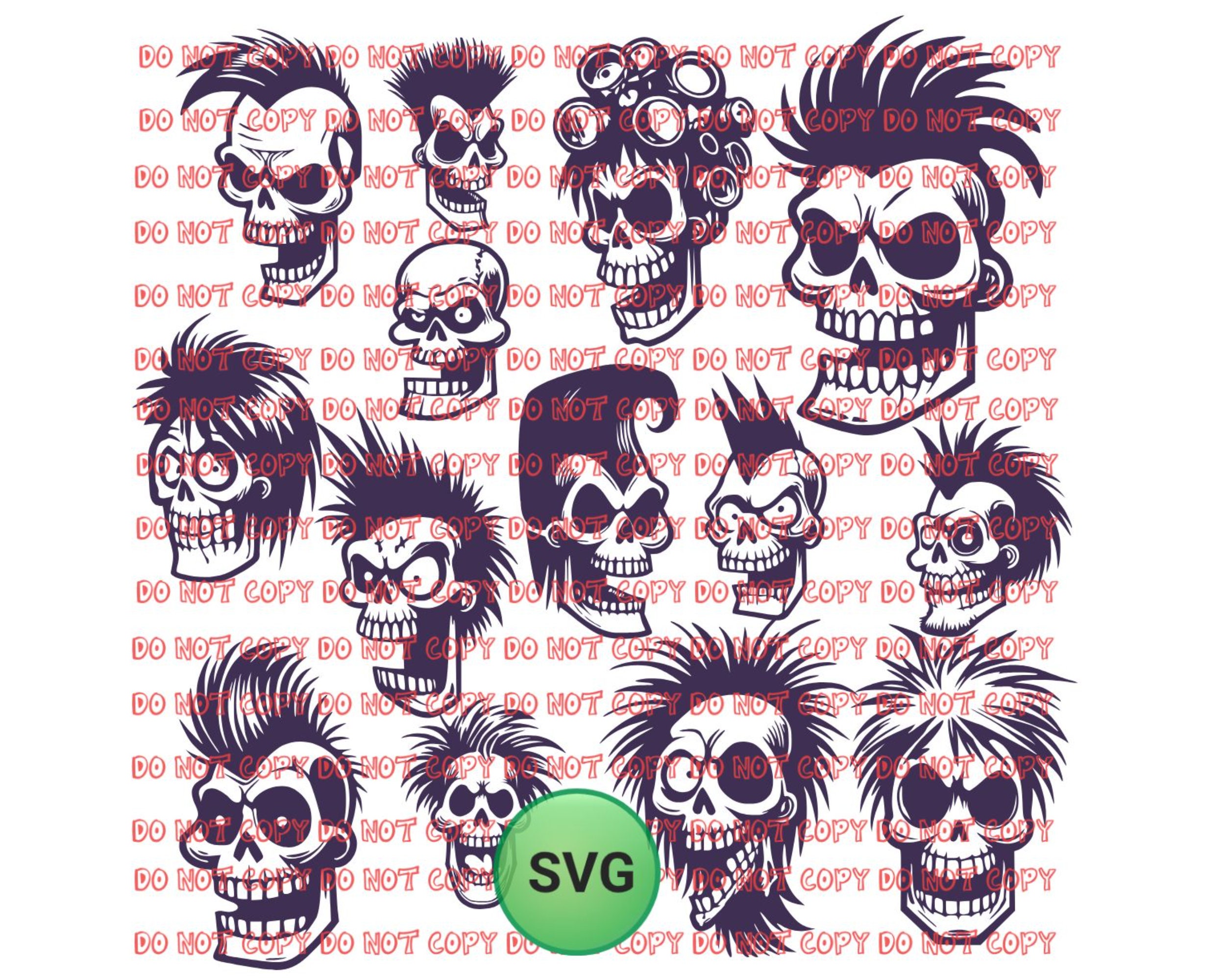 ROCK SKULL COLLECTION Svg T-shirt Wall Art Decal Sticker Vinyl vector ...