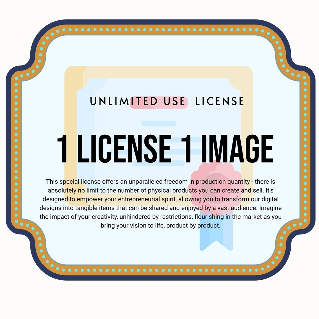 Introducing Our 'commercial License: 1 Design Unlimited Uses copies - Etsy