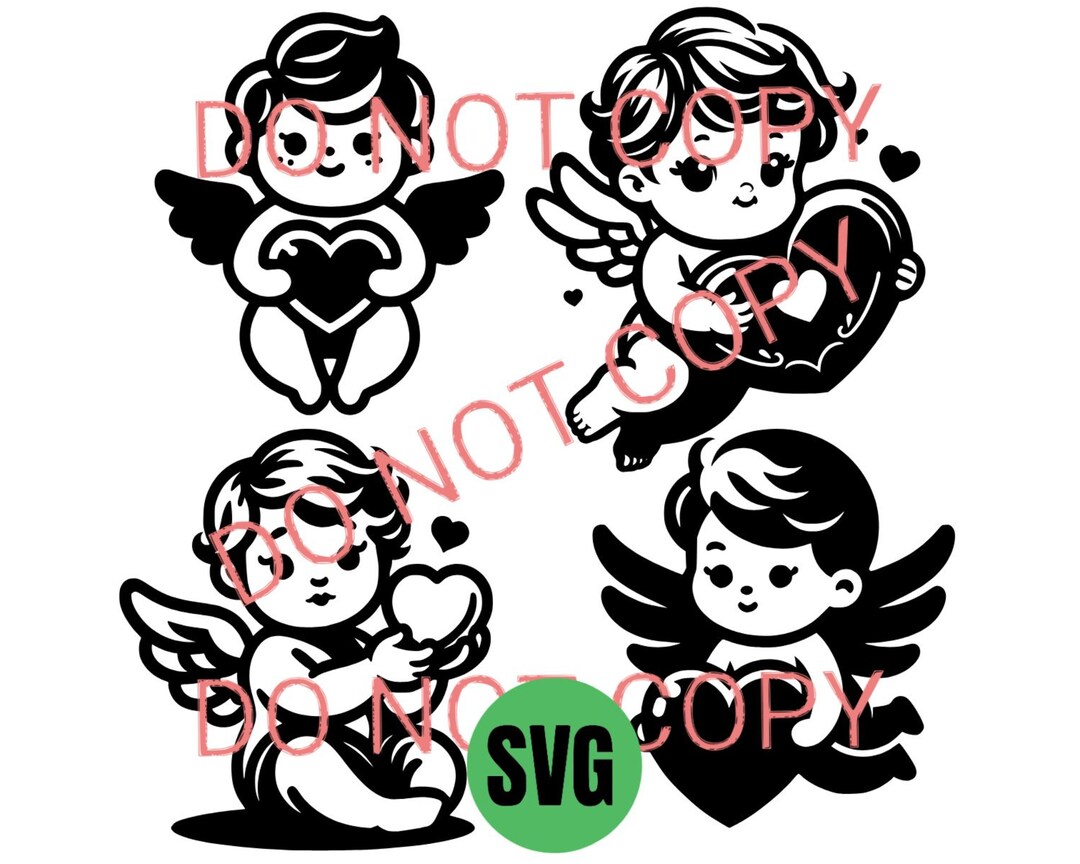 SVG Cutting File Cherub Angel Pack Cricut Silhouette Digital Home Party ...