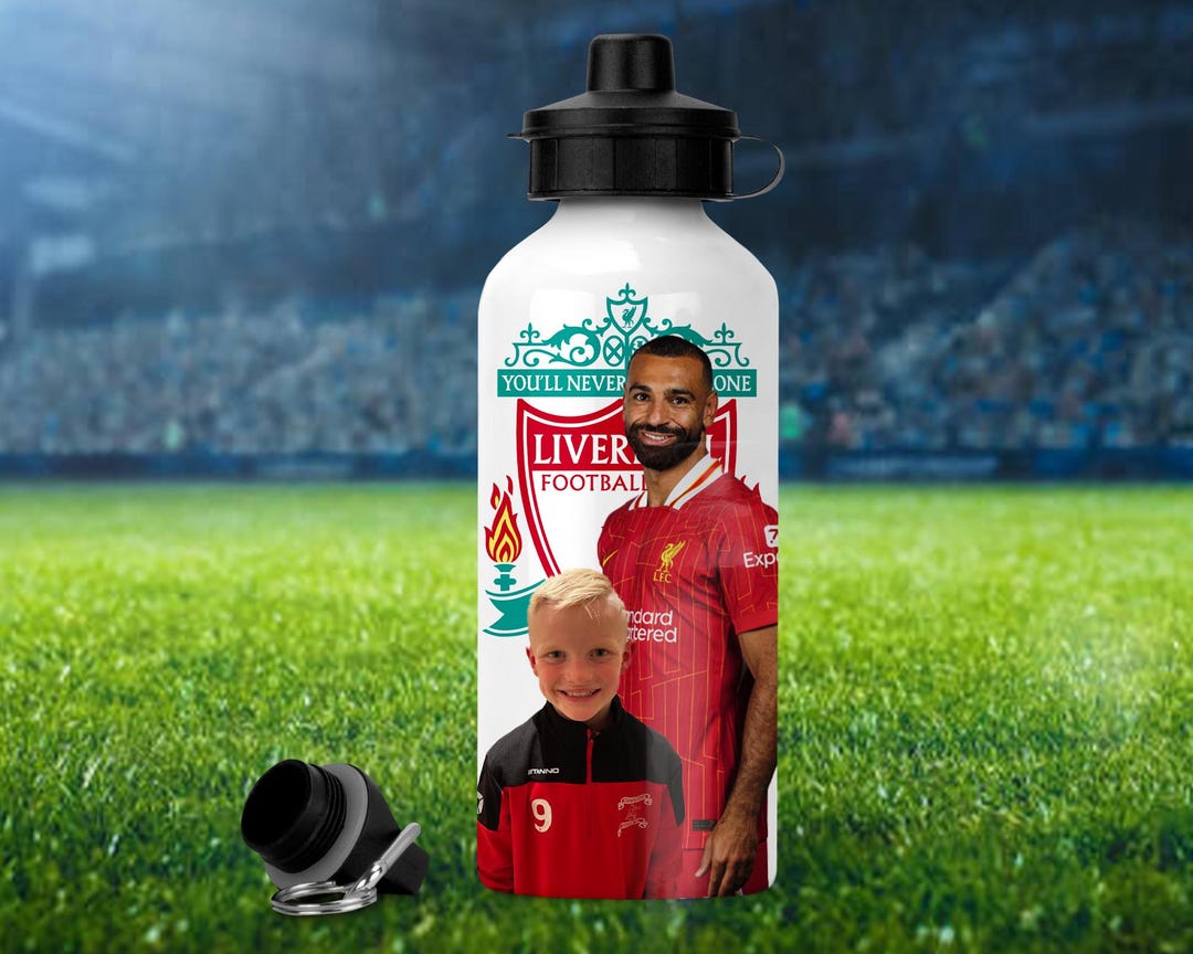 Mo Salah Liverpool Water Bottle - Custom Water Bottle, Add Your Photo ...