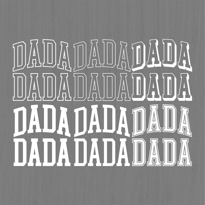 Dada Varsity Arched SVG PNG Bundle (digital Download) - Etsy