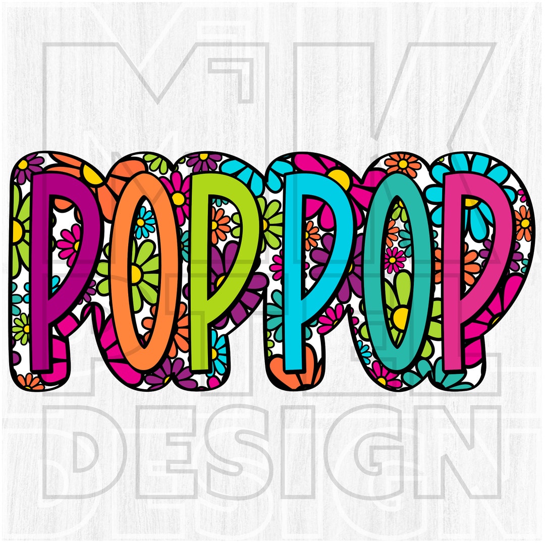 Pop Pop PNG, Bright Doodle, Colorful, Pop Pop Daisy Png, Digital File ...