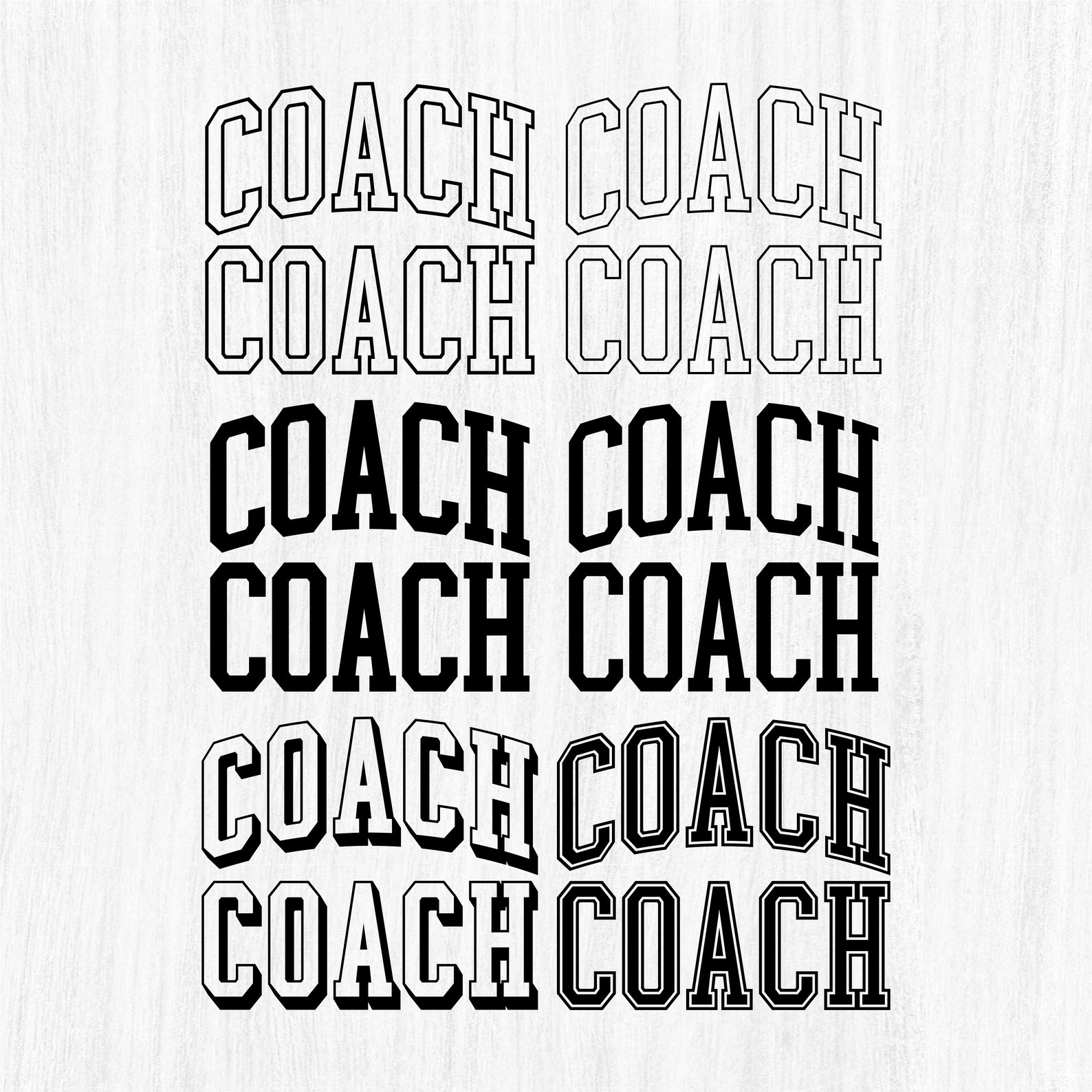 Coach Varsity Letters PNG Bundle, Arched Font (digital Download) - Etsy